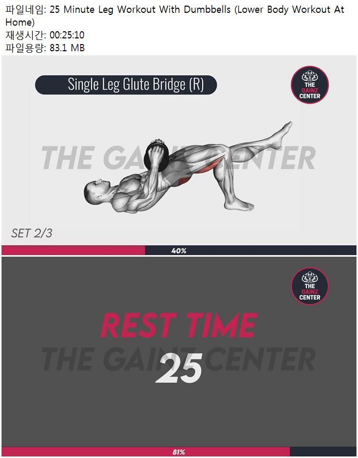 25 Minute Leg Workout With Dumbbells (Lower Body Workout At Home) - 예스파일